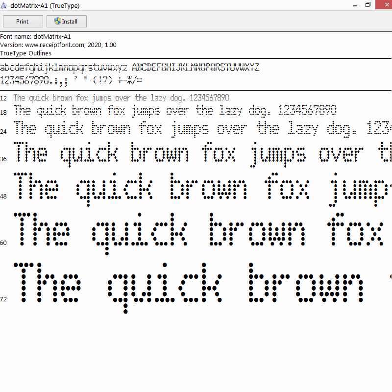 DtMtrx A1 Receipt Font POS Printer Font Cash Register Font Typeface On Invoice Bill Font dtmtrx-a1-receipt-font-pos-printer-font-cash-register-font-typeface-on-invoice-bill-font