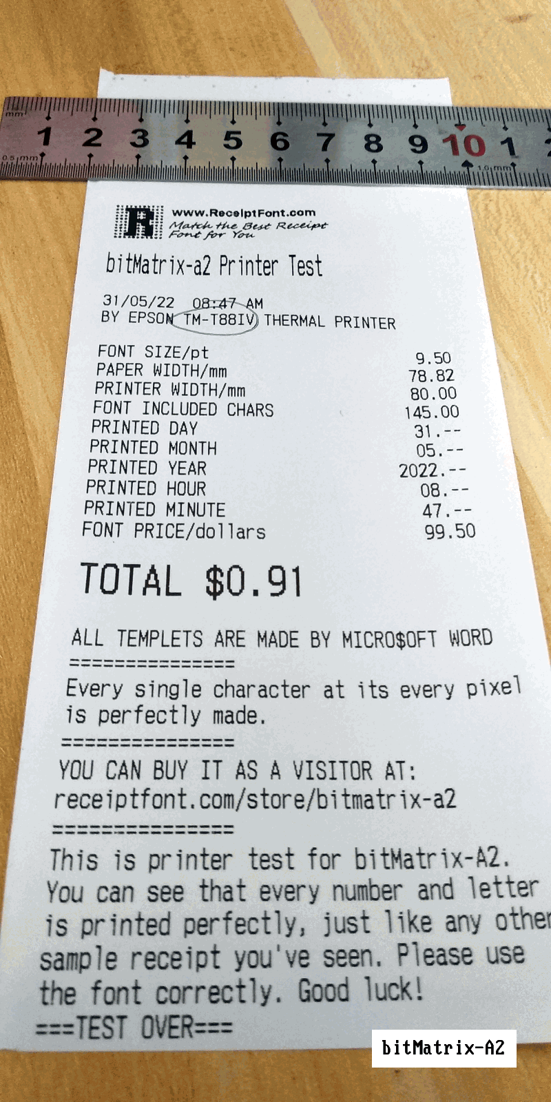 The Most Common Receipt Font For Thermal Printer Receipt Font POS