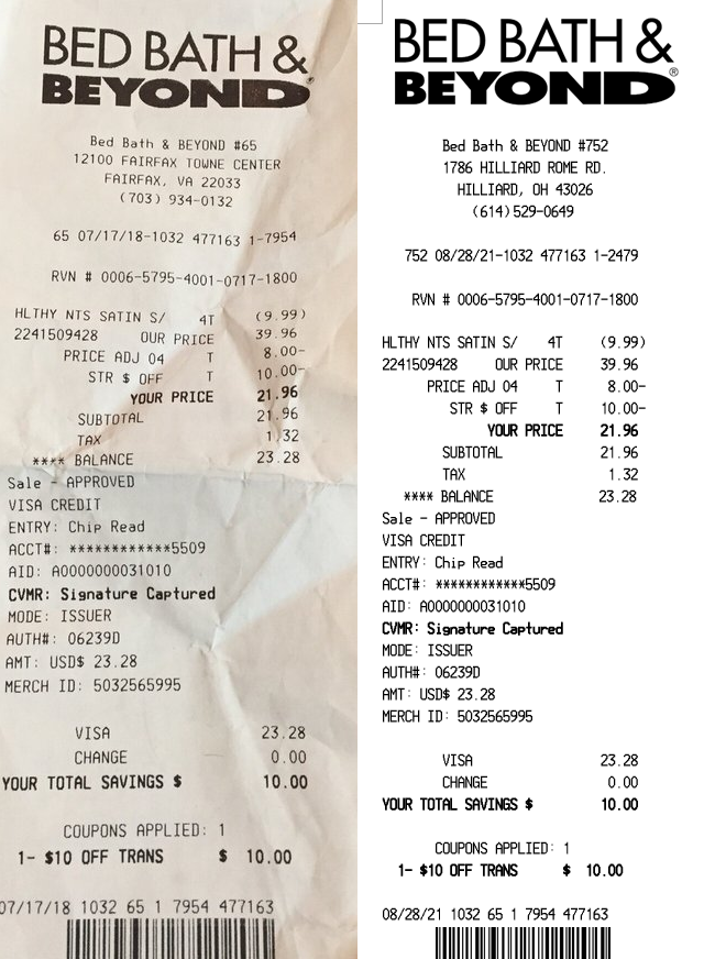 Bed Bath Beyond Receipt Template 1